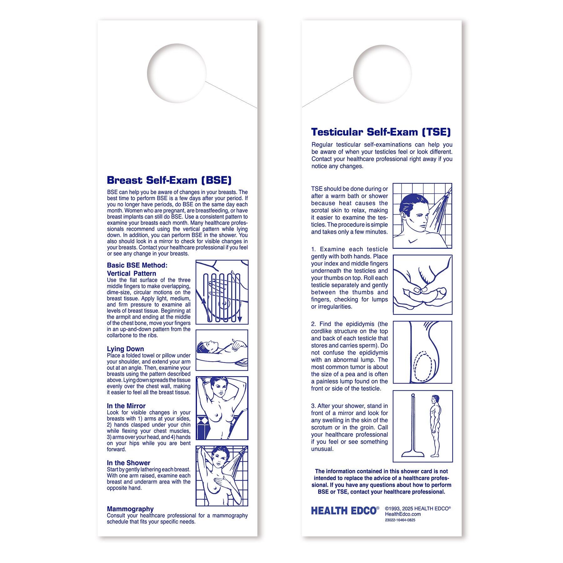 BSE Vertical Pattern & TSE Shower Card | Health Edco