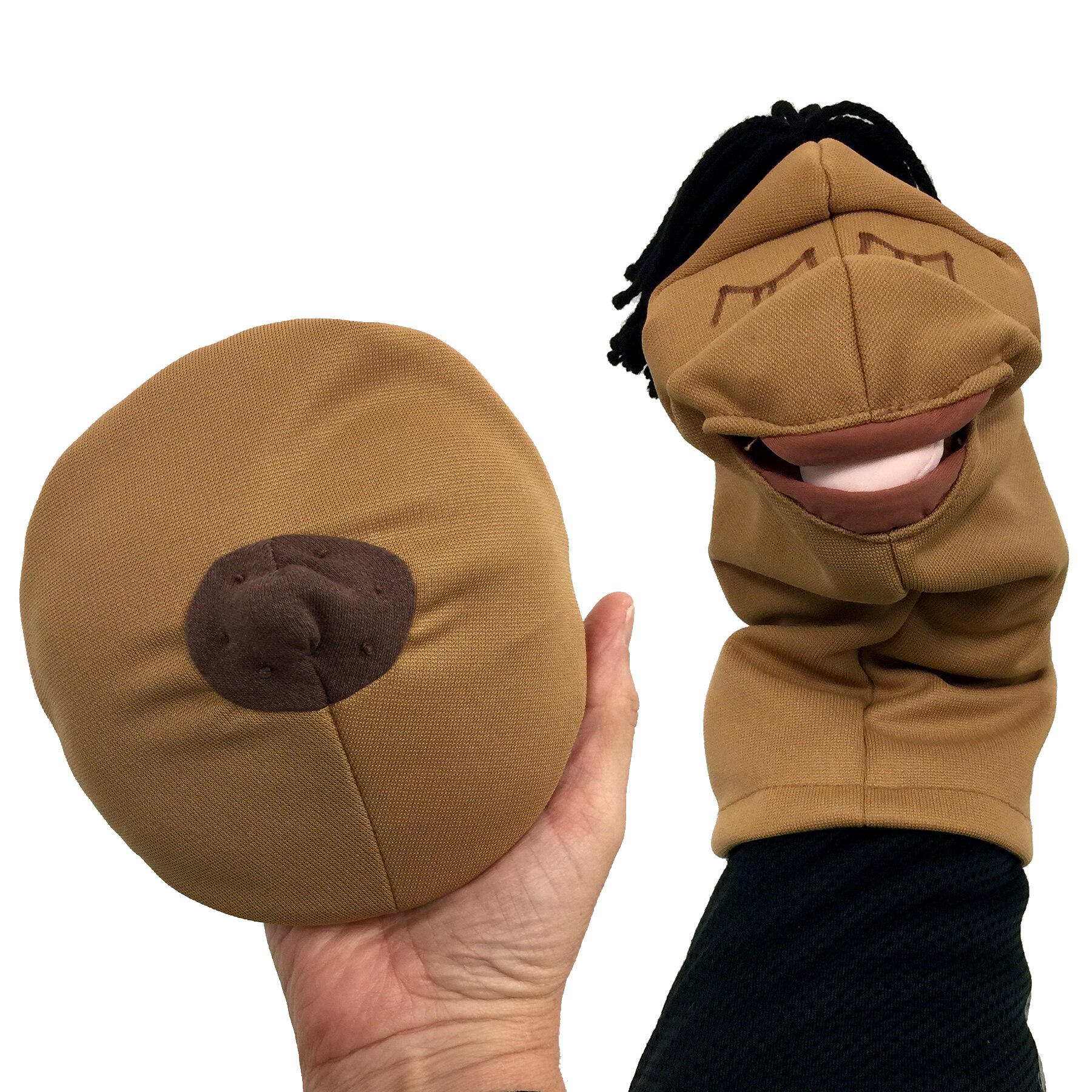 Cloth Breast & Breastfeeding Hand Puppet Set, Brown