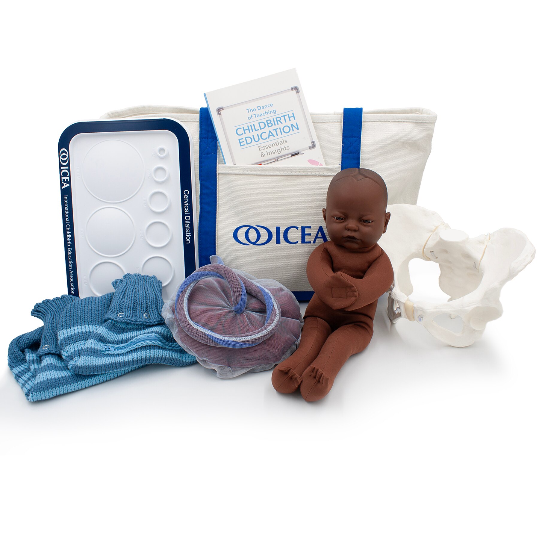 ICEA Childbirth Educator Tool Kit With Dark Brown Fetal Model