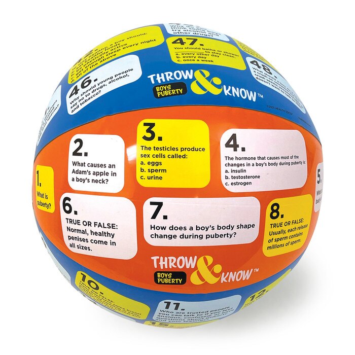 Boys Puberty Throw & Know Activity Ball | Health Edco